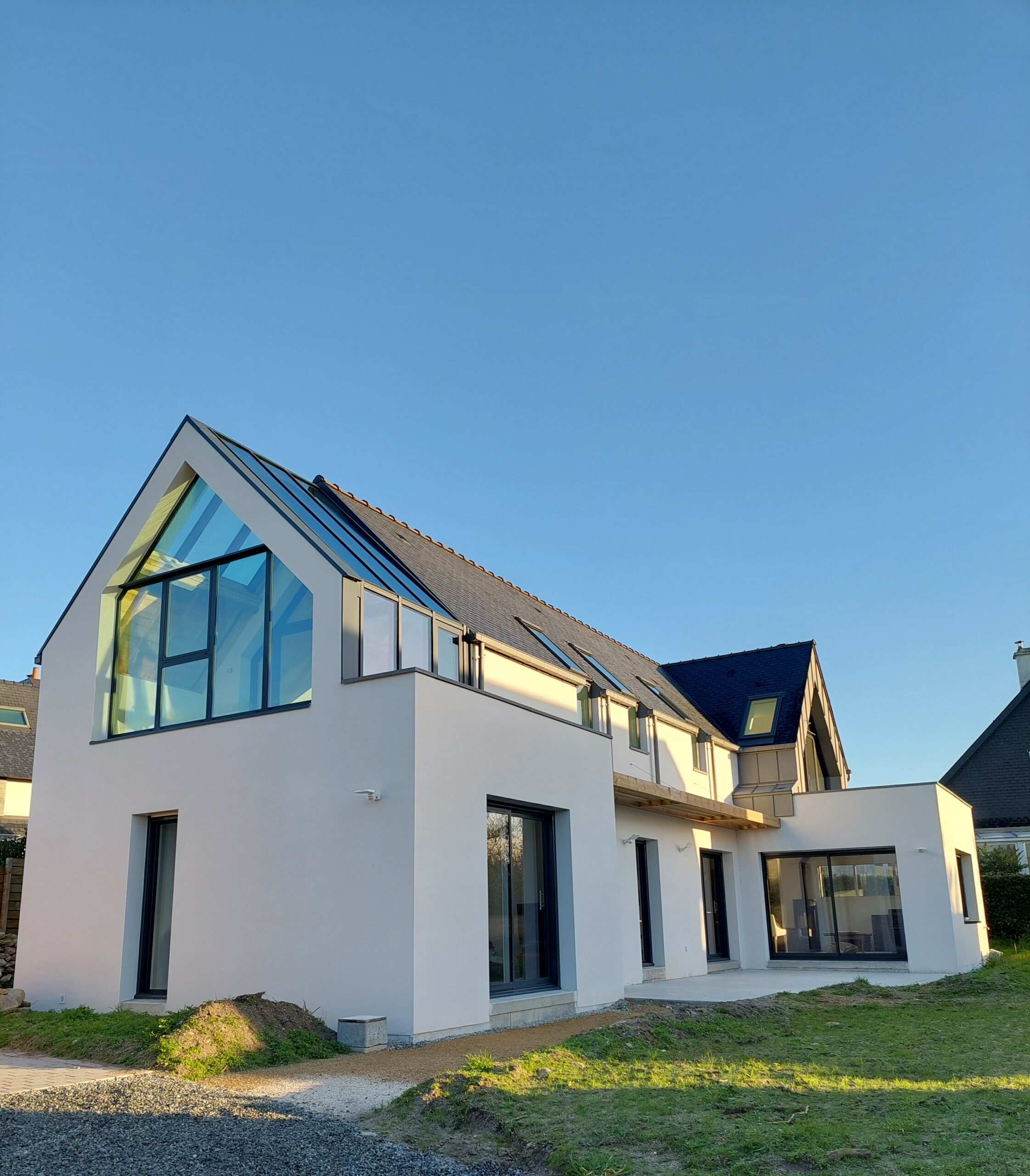 Réalisation d'une verrière sur 2 versants de la toiture + pignon - Ker Alu